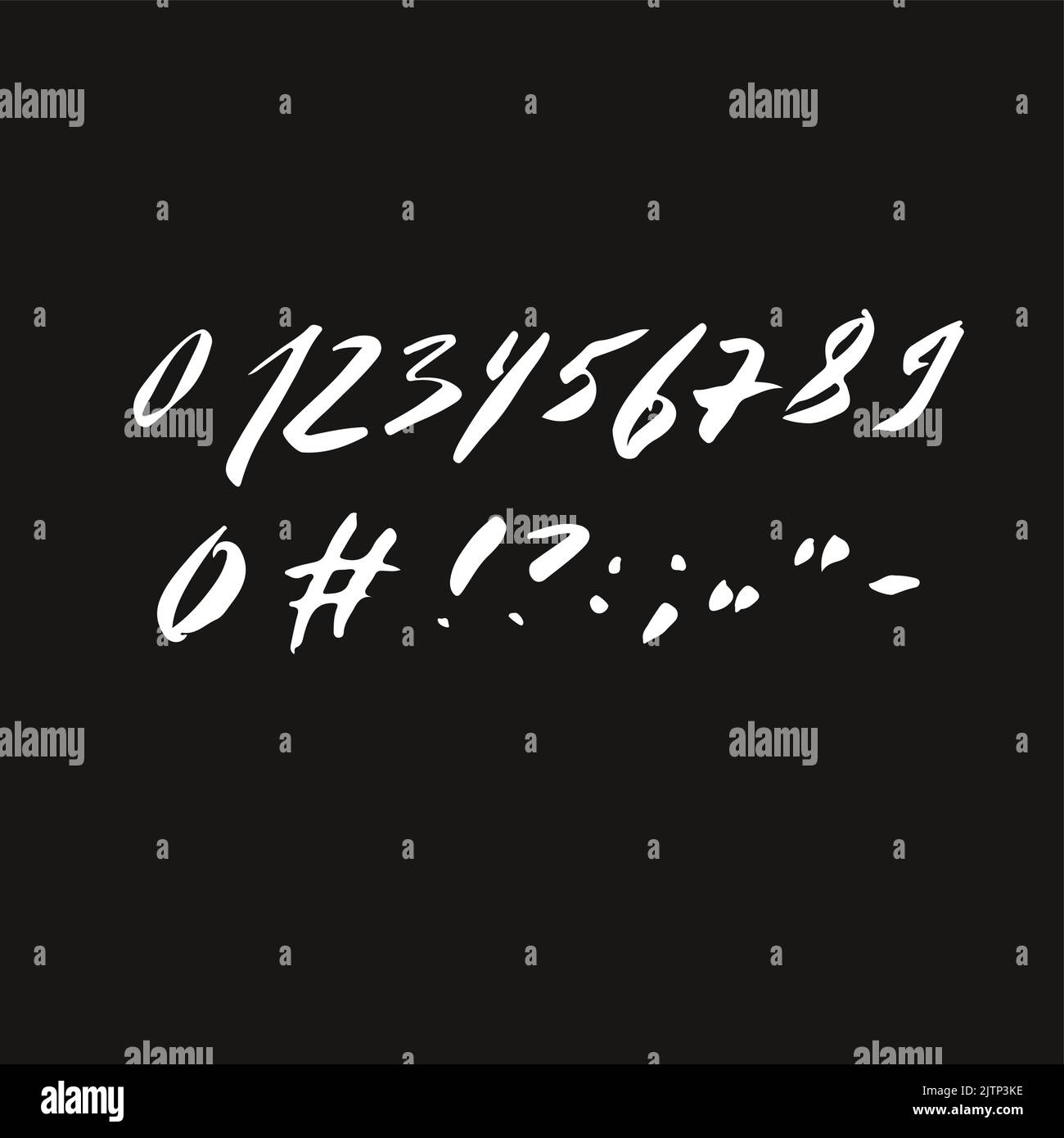 Handwritten numbers, vector lettering, abstract text illustration ...