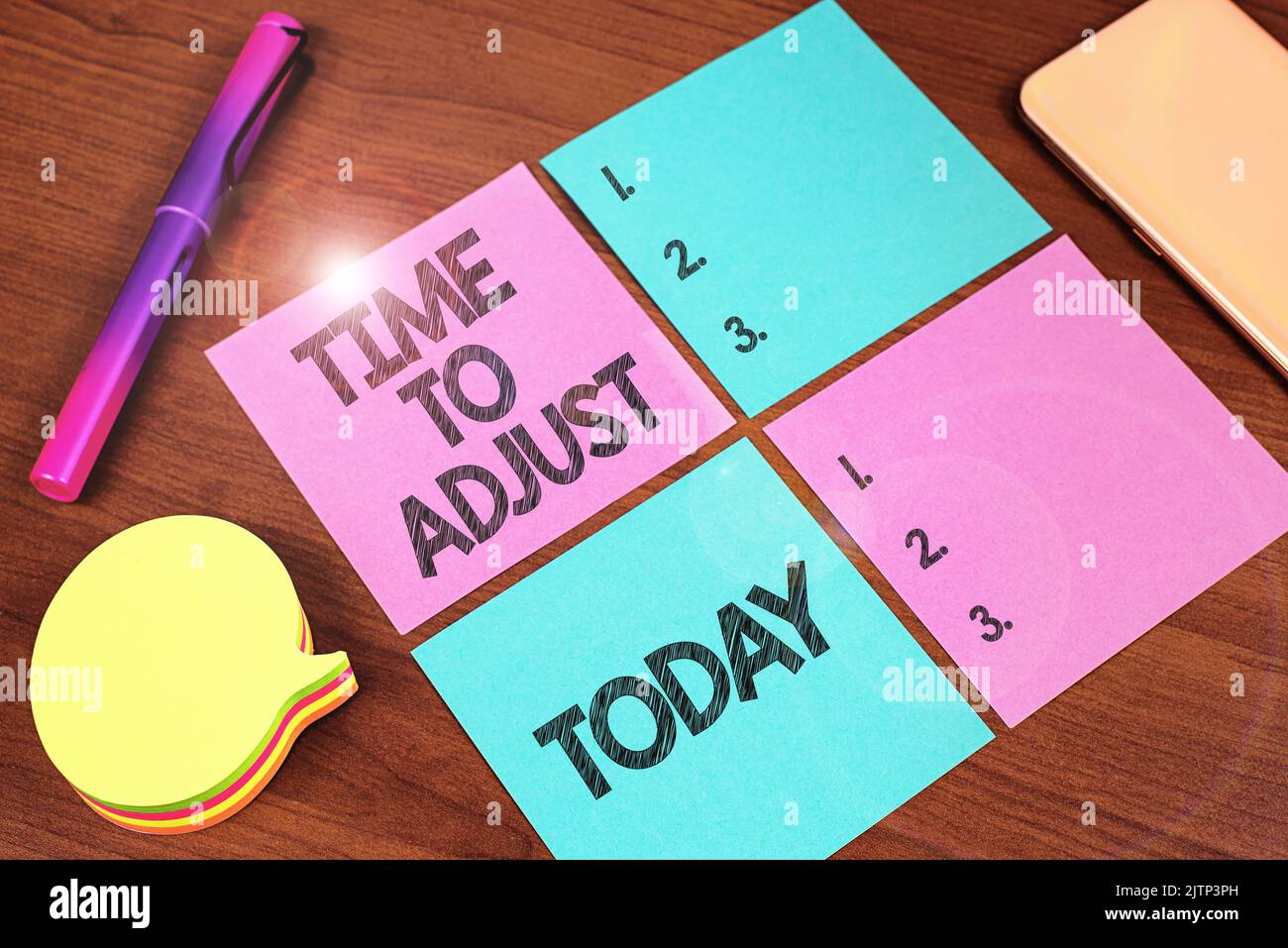 Text caption presenting Time To Adjust, Business approach Right moment ...
