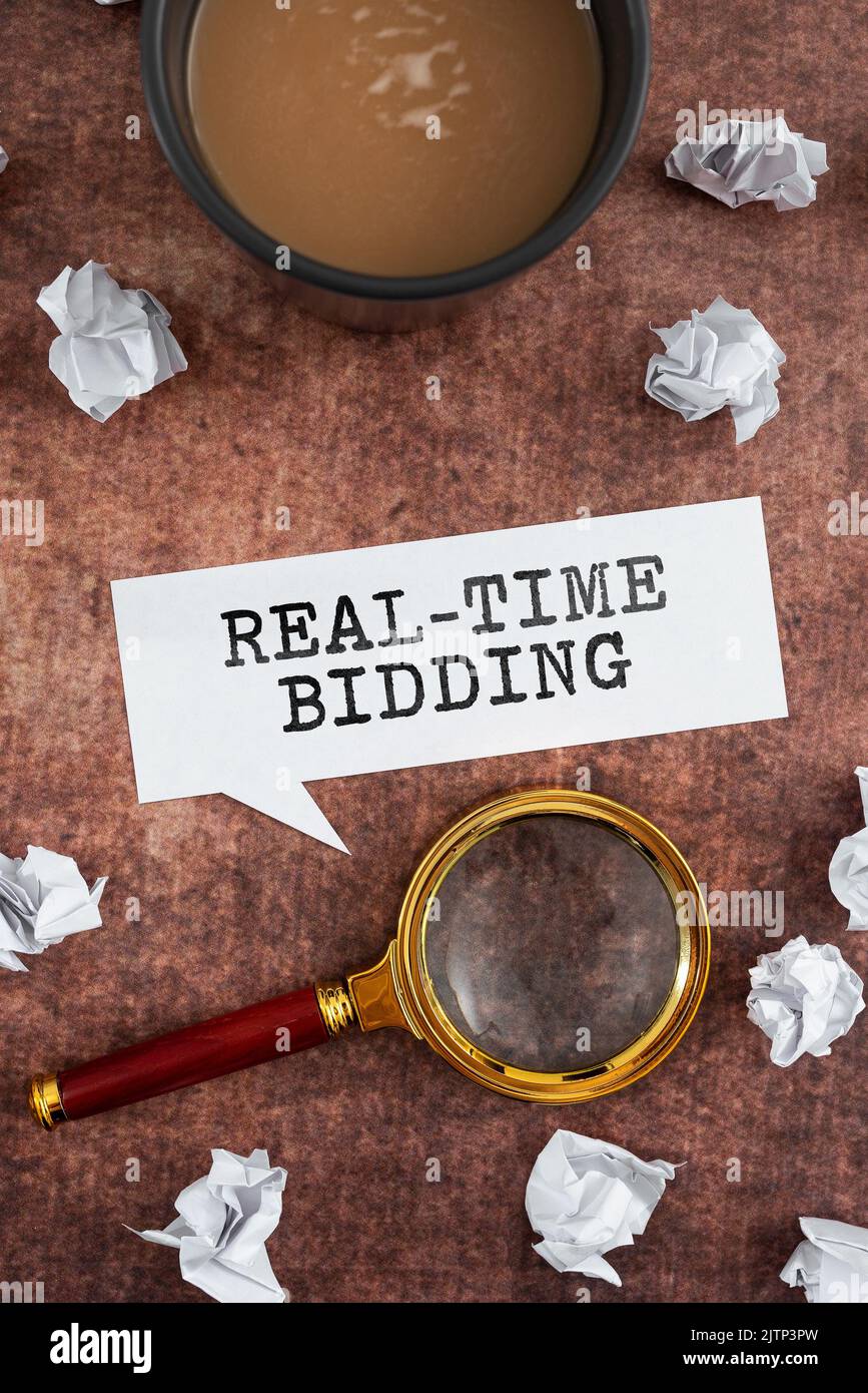 Conceptual display Real Time Bidding, Conceptual photo Buy and sell ...