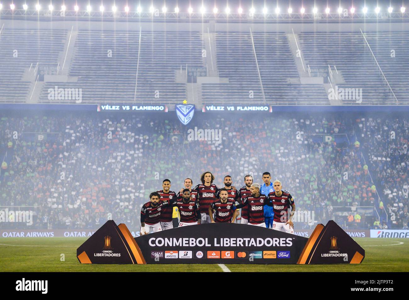 Buenos Aires, Argentina. 31st Aug, 2022. Flamengo players pose for a group photo during the Copa ...