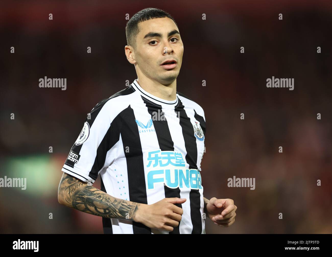 Liverpool, England, 31st August 2022. Miguel Almiron of newcastle ...