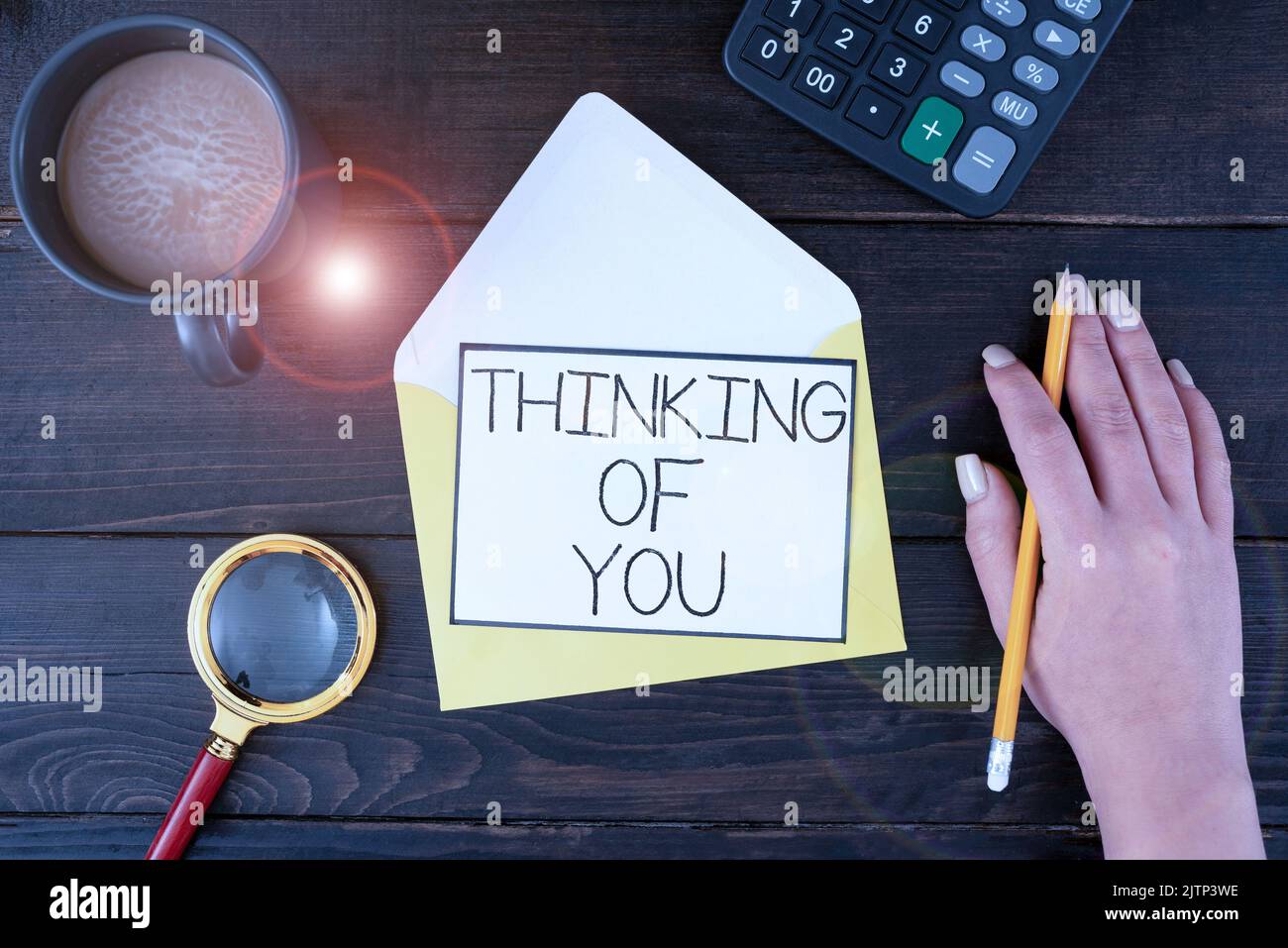Conceptual caption Thinking Of You, Business approach To have somebody ...