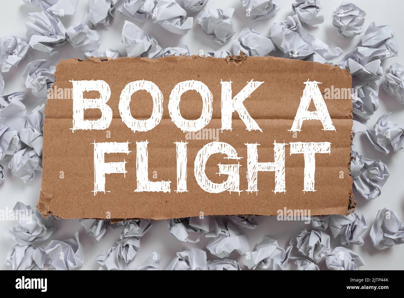 Text sign showing Book A Flight, Business idea Purchase tickets to make ...