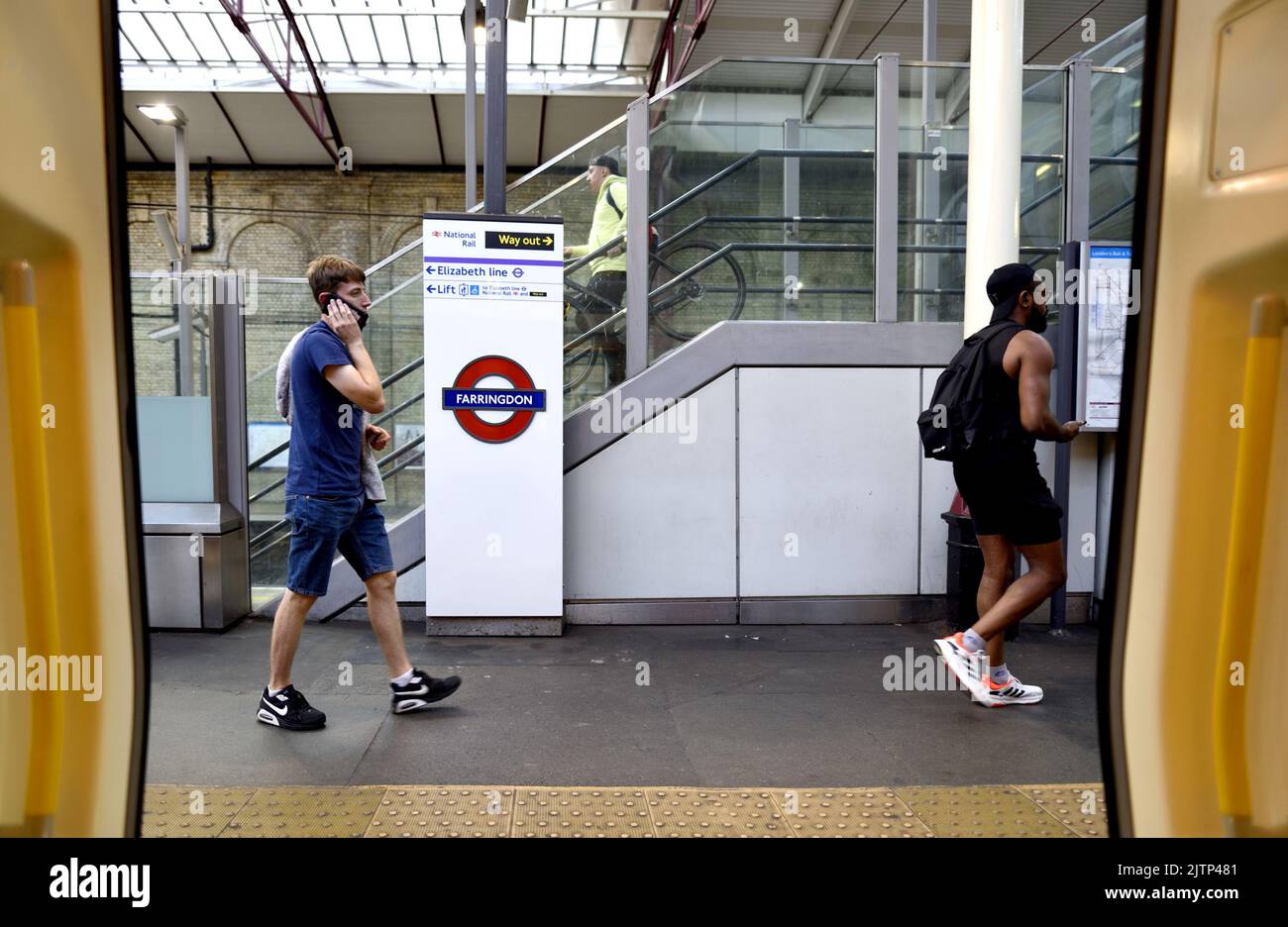 London, England, UK. Farringdon underground station (actually ...