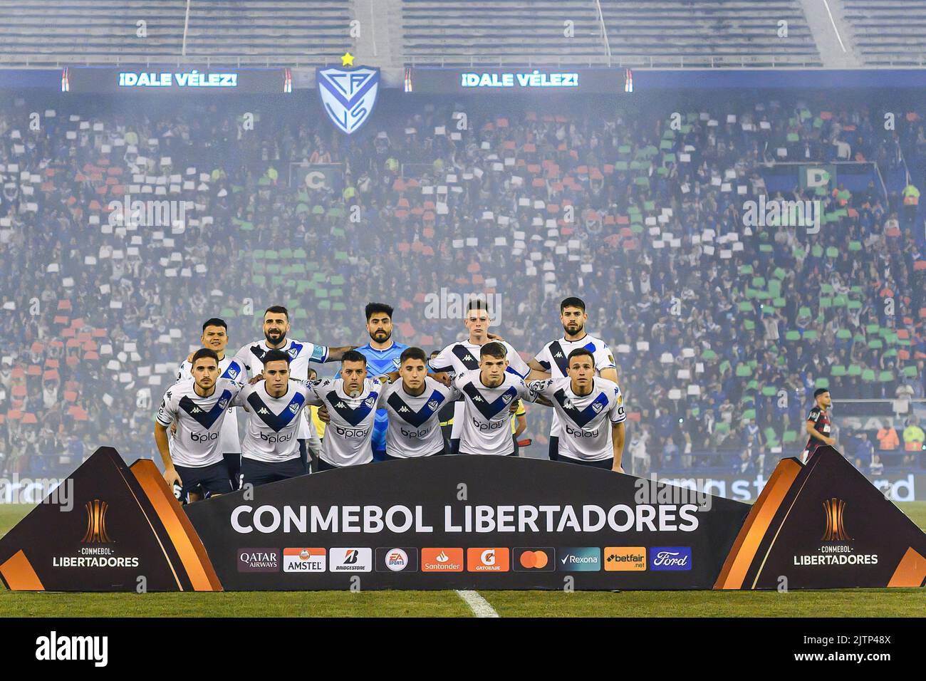 Buenos Aires, Argentina. 31st Aug, 2022. Velez players pose for a group photo during the Copa ...