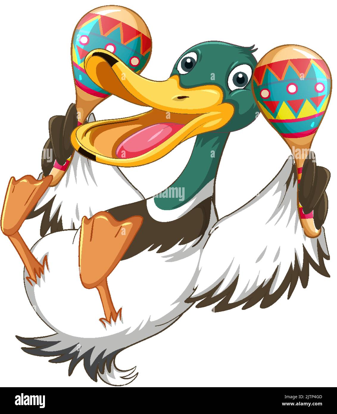 Cartoon duck holding maracas illustration Stock Vector Image & Art - Alamy