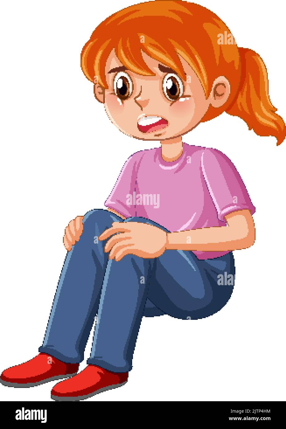 Sad girl crying cartoon character illustration Stock Vector Image & Art ...