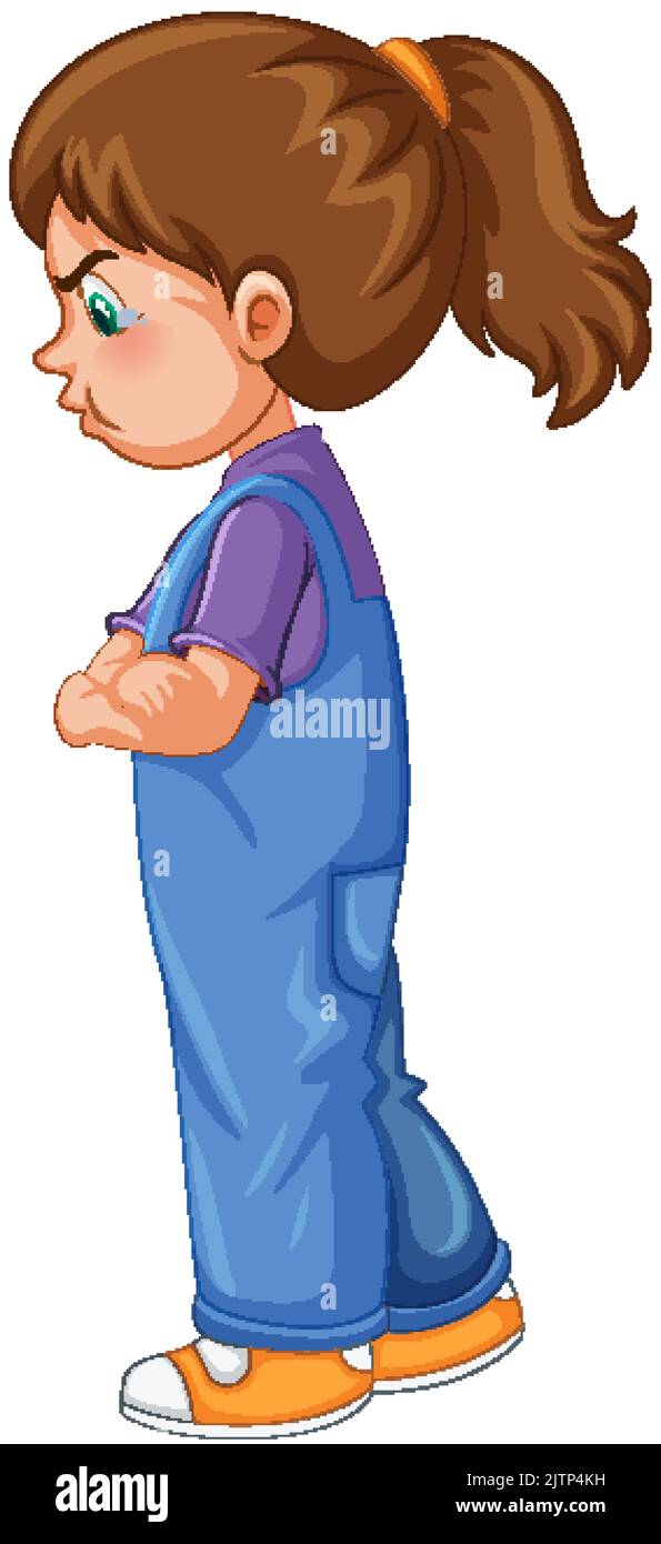 Side view of a girl with angry face illustration Stock Vector Image ...