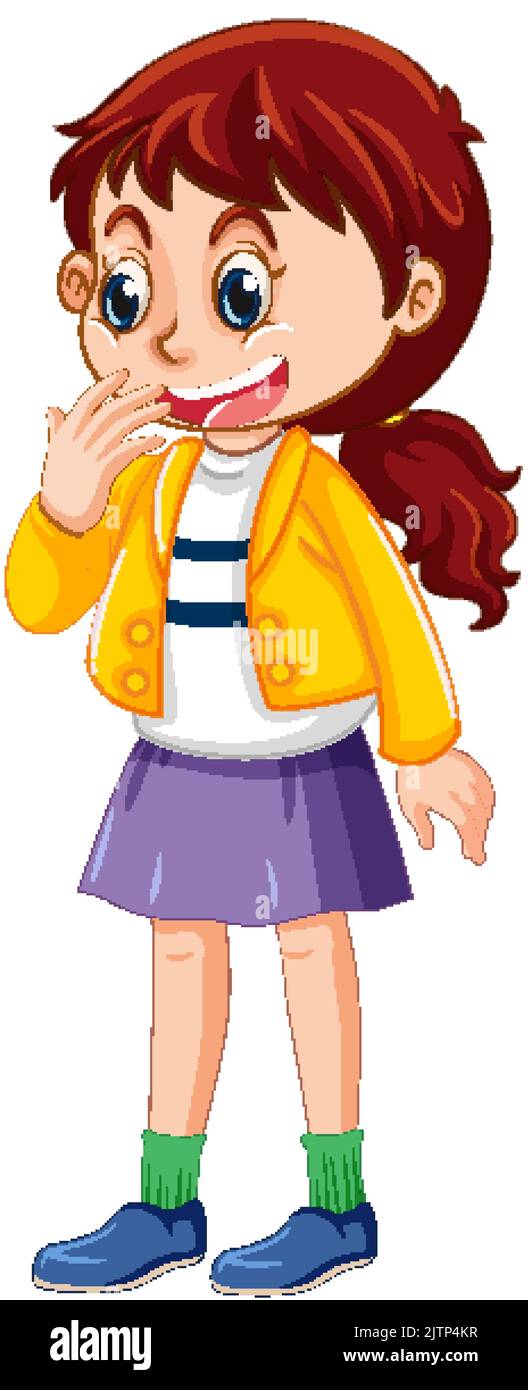 A girl cartoon character with surprised face illustration Stock Vector ...