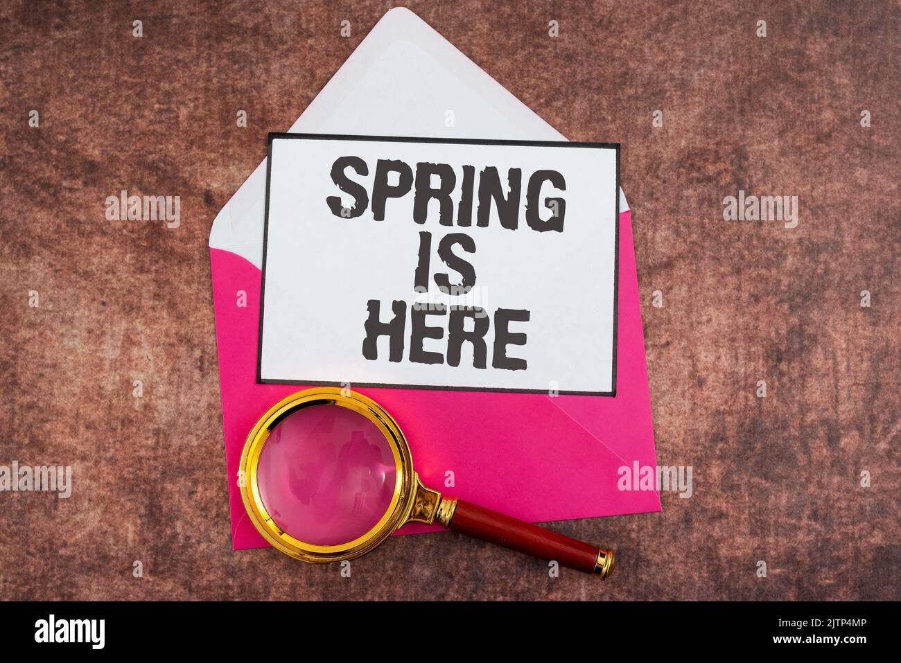 Conceptual caption Spring Is Here, Business concept After winter season ...