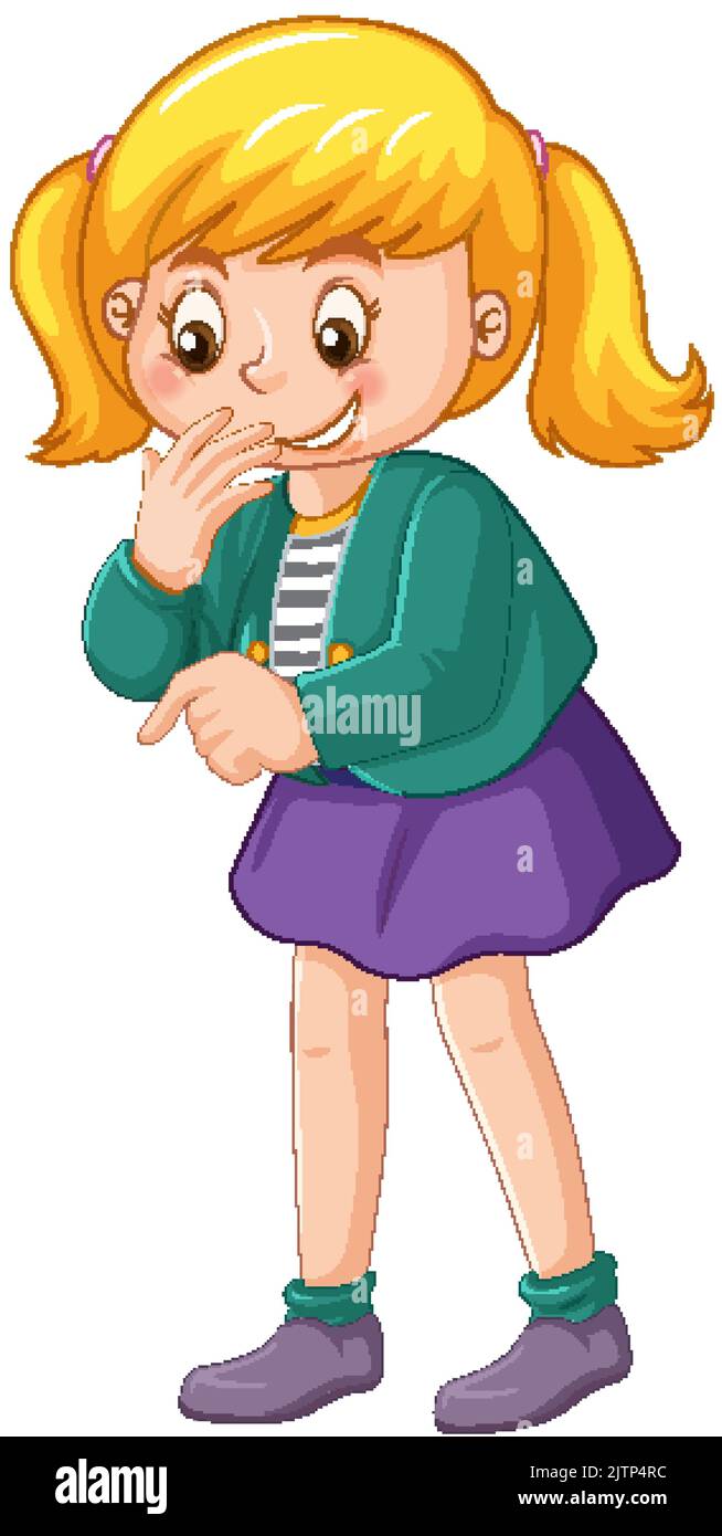 Cute girl with blonde hair illustration Stock Vector Image & Art - Alamy