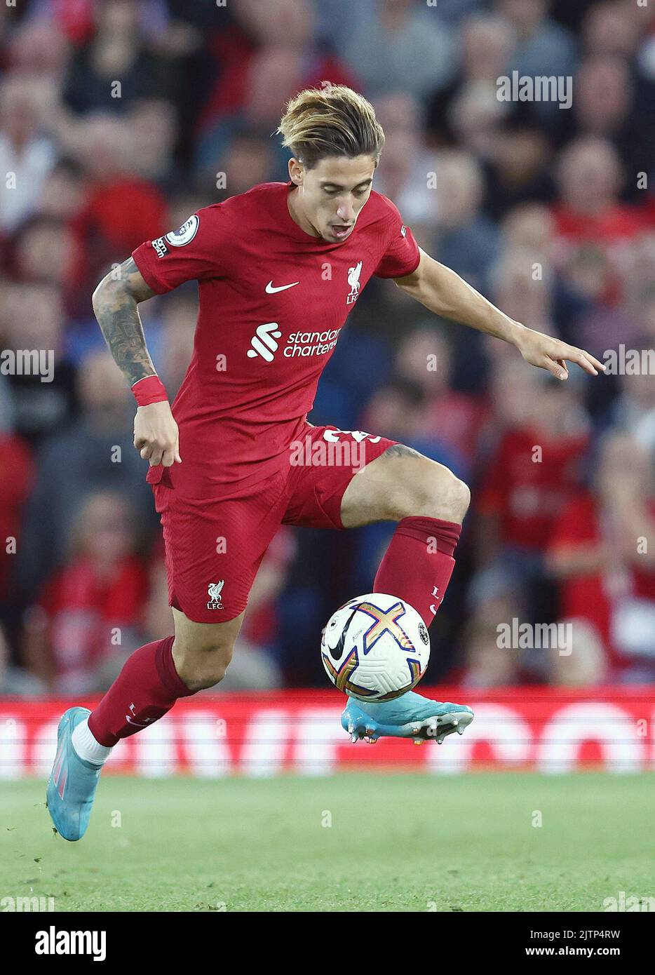 Liverpool, England, 31st August 2022. Kostas Tsimikas of Liverpool ...