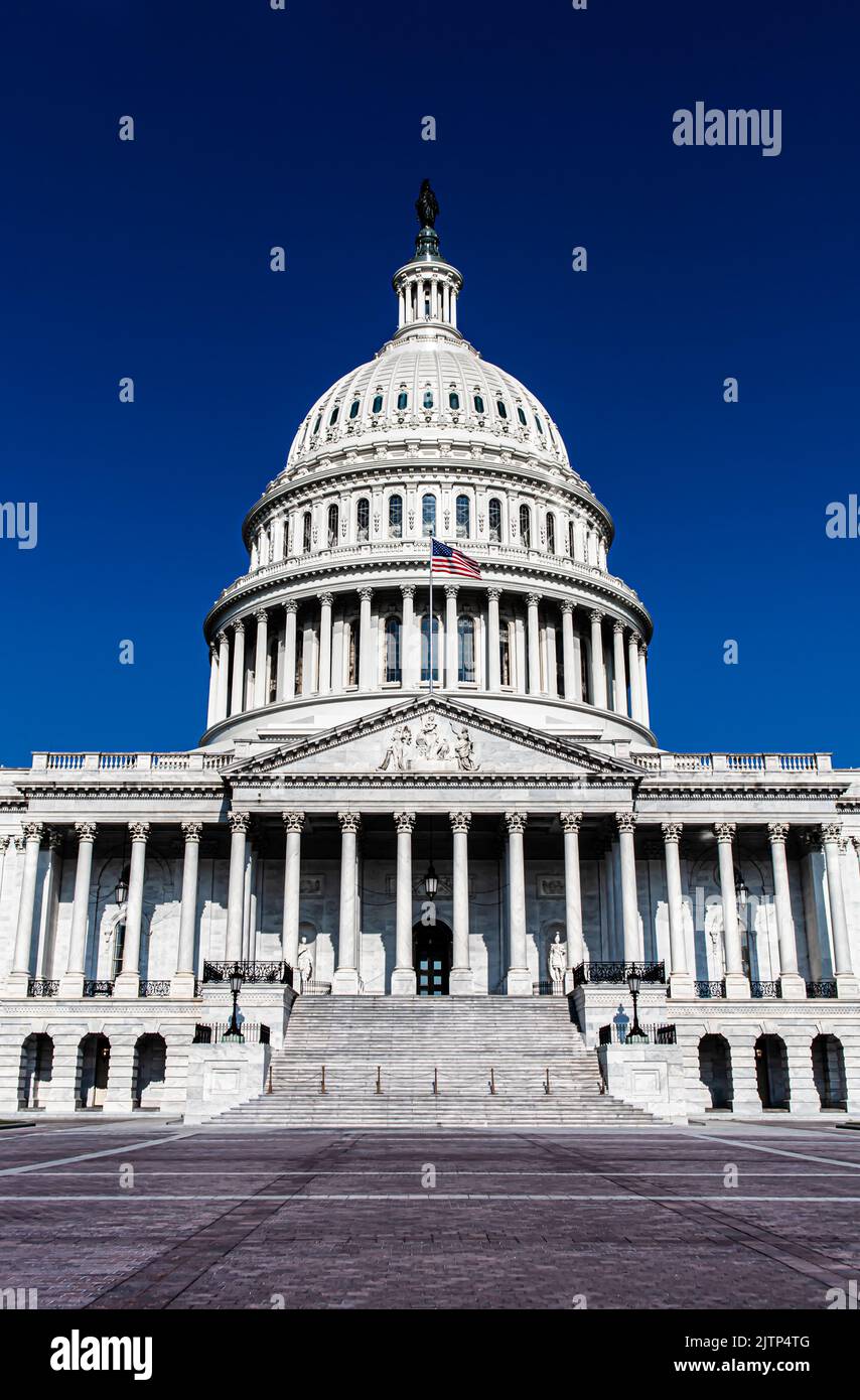 View of the Capitol building on Capitol Hill, District of Colombia ...