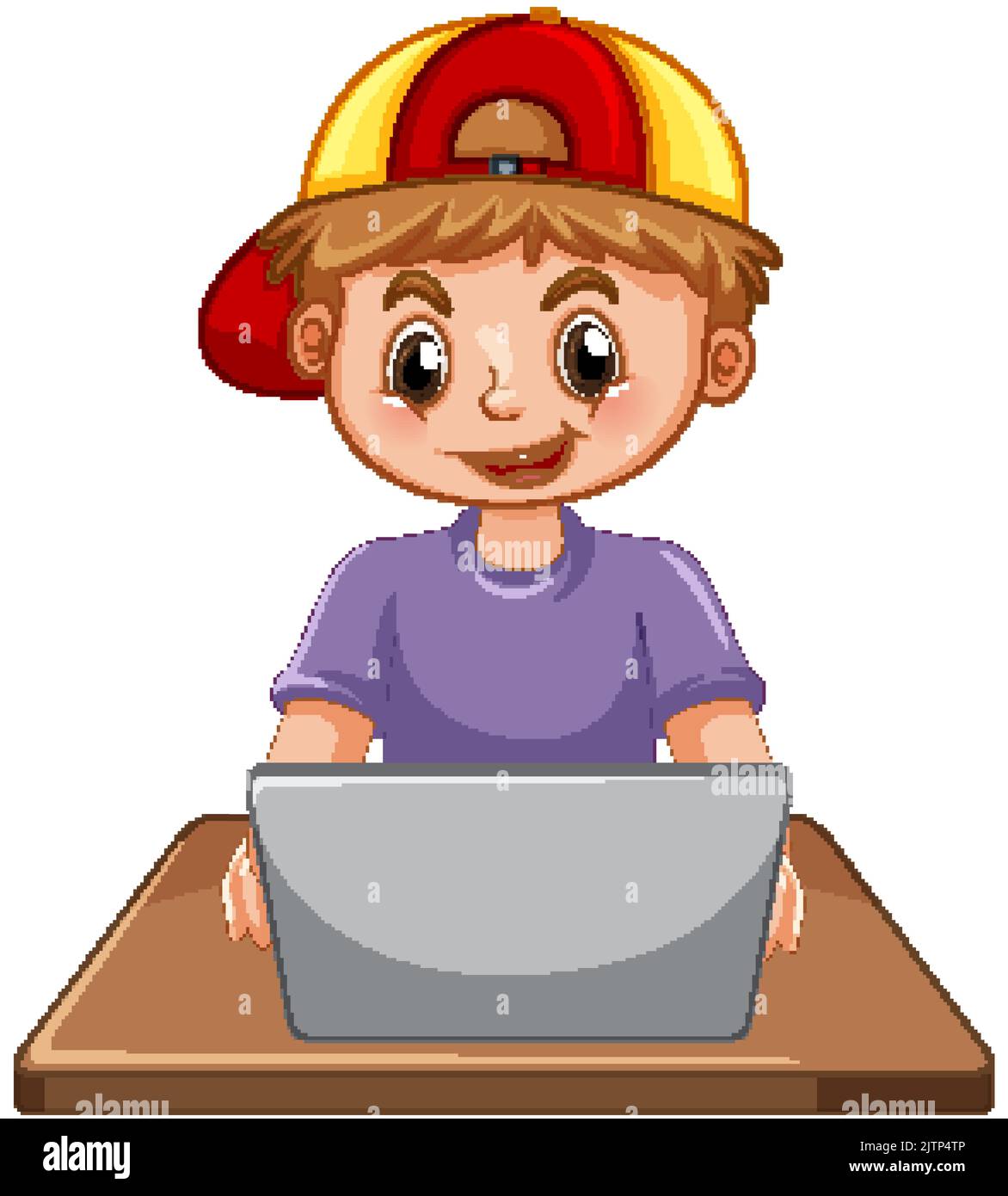 A man using laptop cartoon illustration Stock Vector Image & Art - Alamy