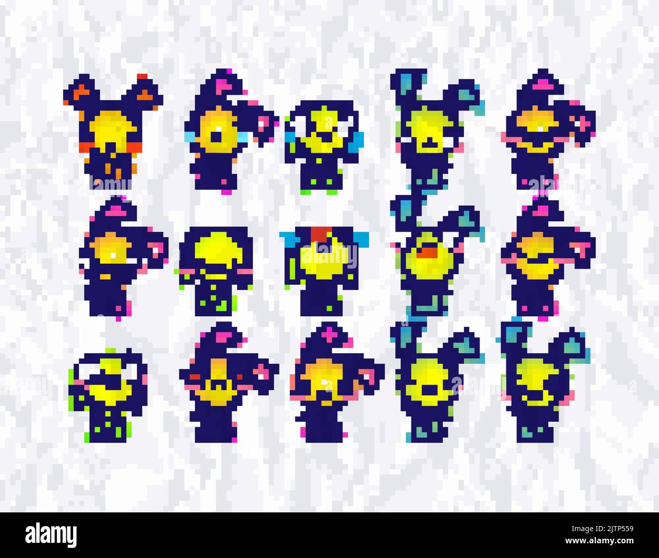 Set of Rustic Rabbits with Emoticons. Doodle faces, eyes and mouth ...