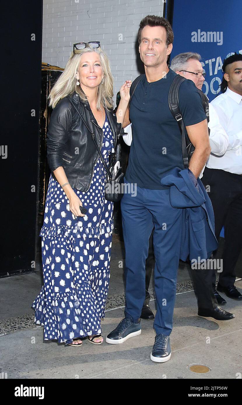 Cameron Mathison, Laura Wright on the set of Good Morning America to ...