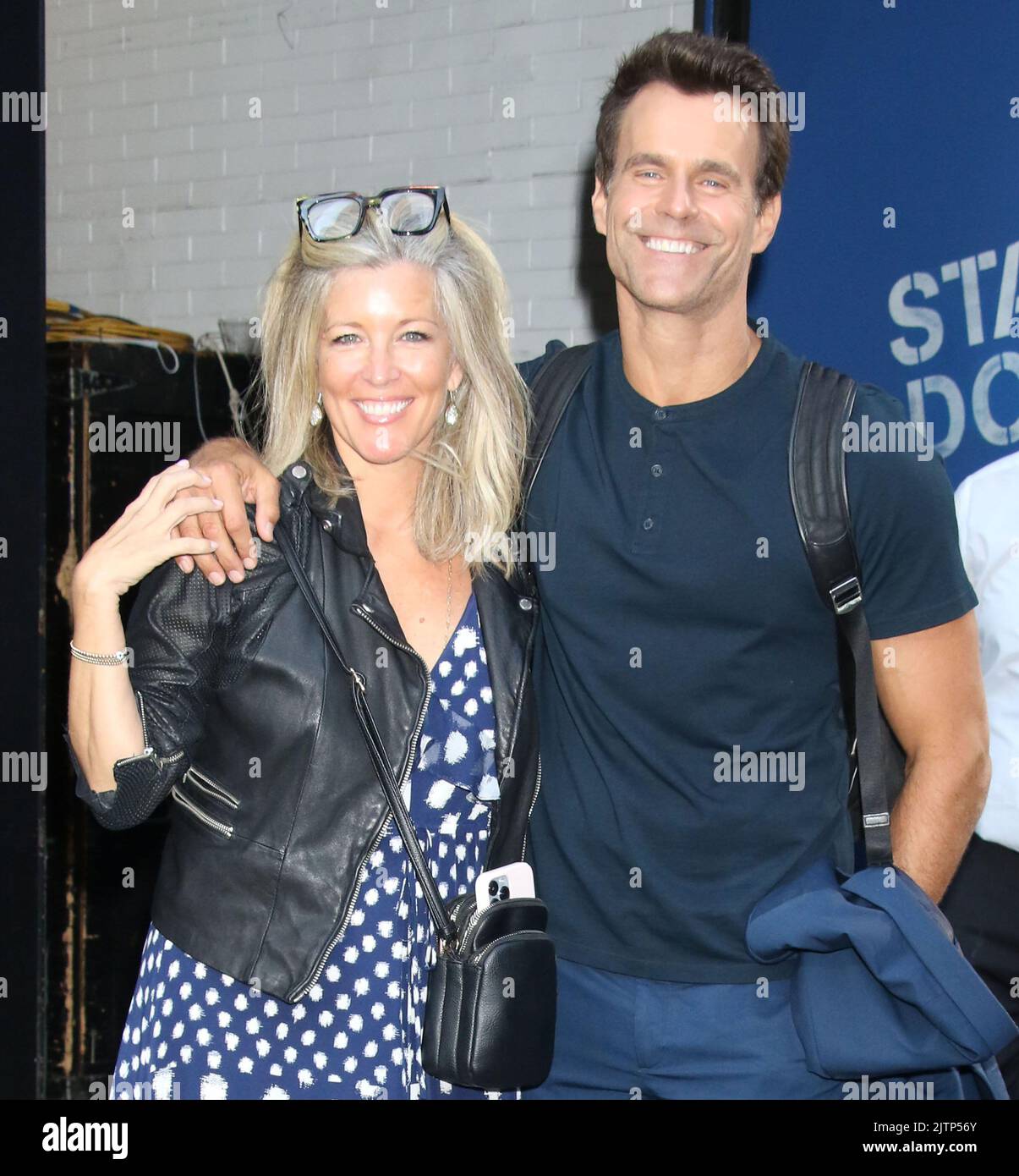 Cameron Mathison, Laura Wright on the set of Good Morning America to ...
