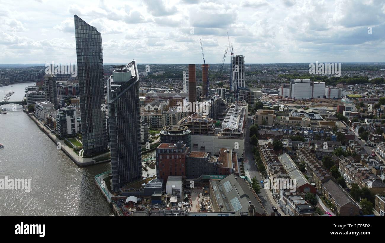 Aerial view of luxury tower West apartments in chelsea west london ...