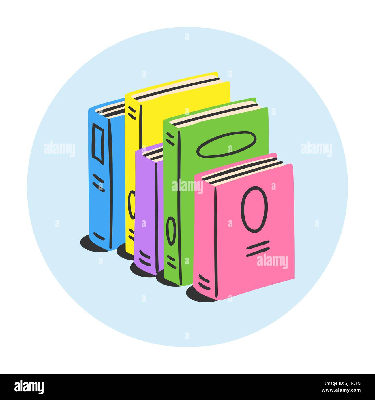 Books, magazines and library collection of clip art objects. Doodle ...