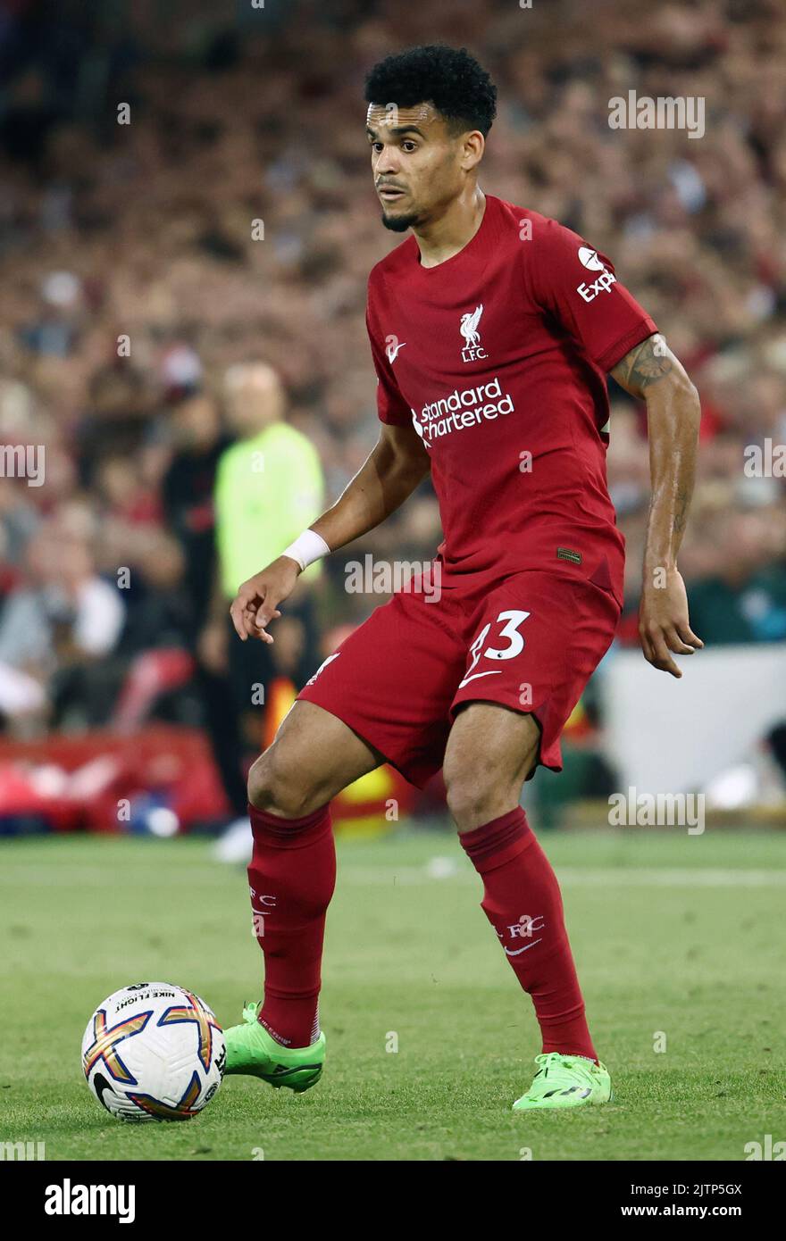 Liverpool, England, 31st August 2022. Luis Diaz of Liverpool during the ...