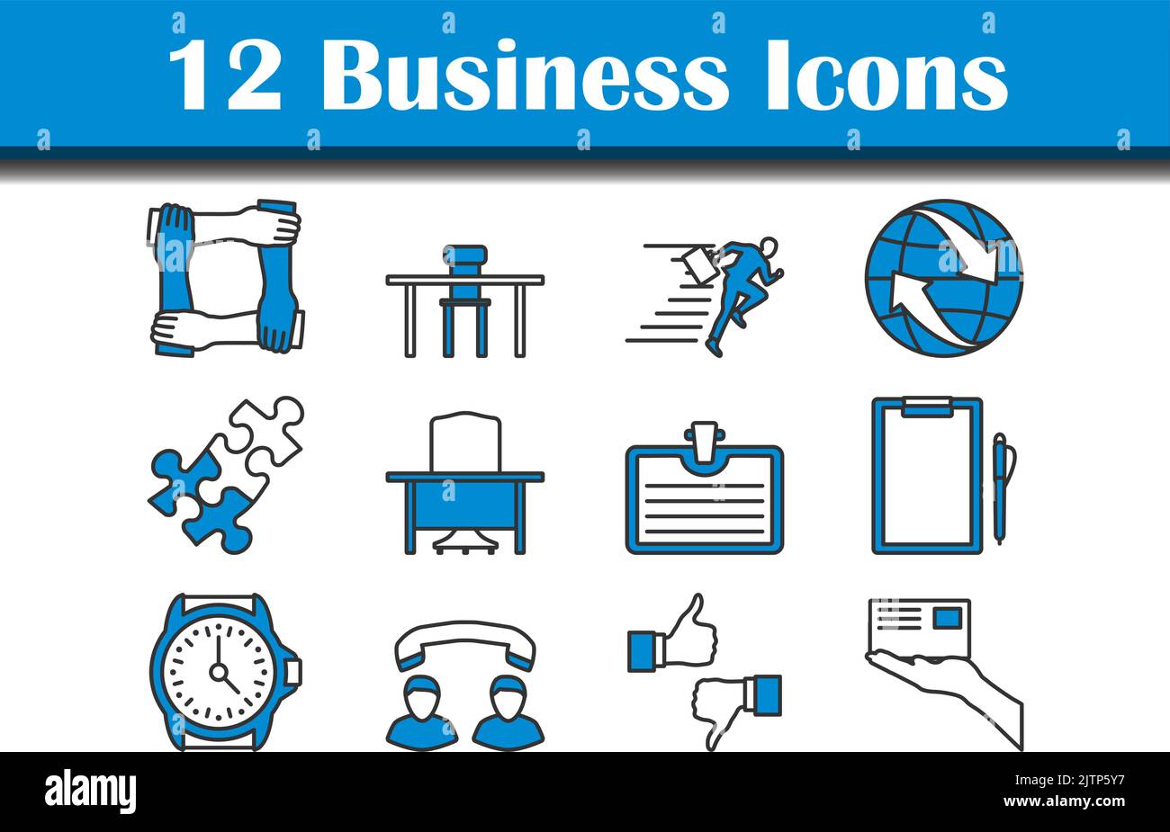 Business Icon Set. Editable Bold Outline With Color Fill Design. Vector ...