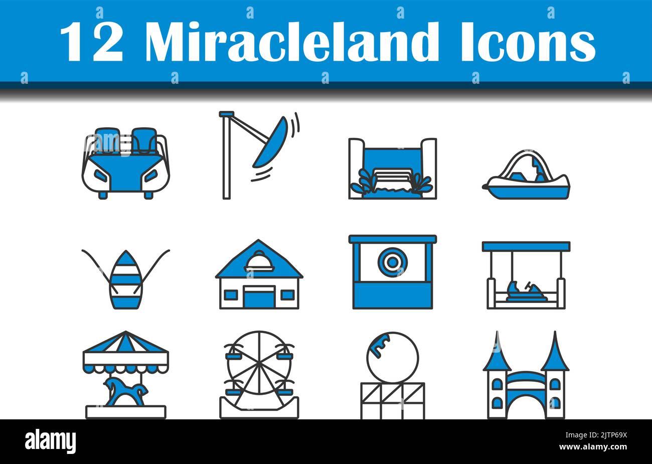 Miracleland Icon Set. Editable Bold Outline With Color Fill Design ...