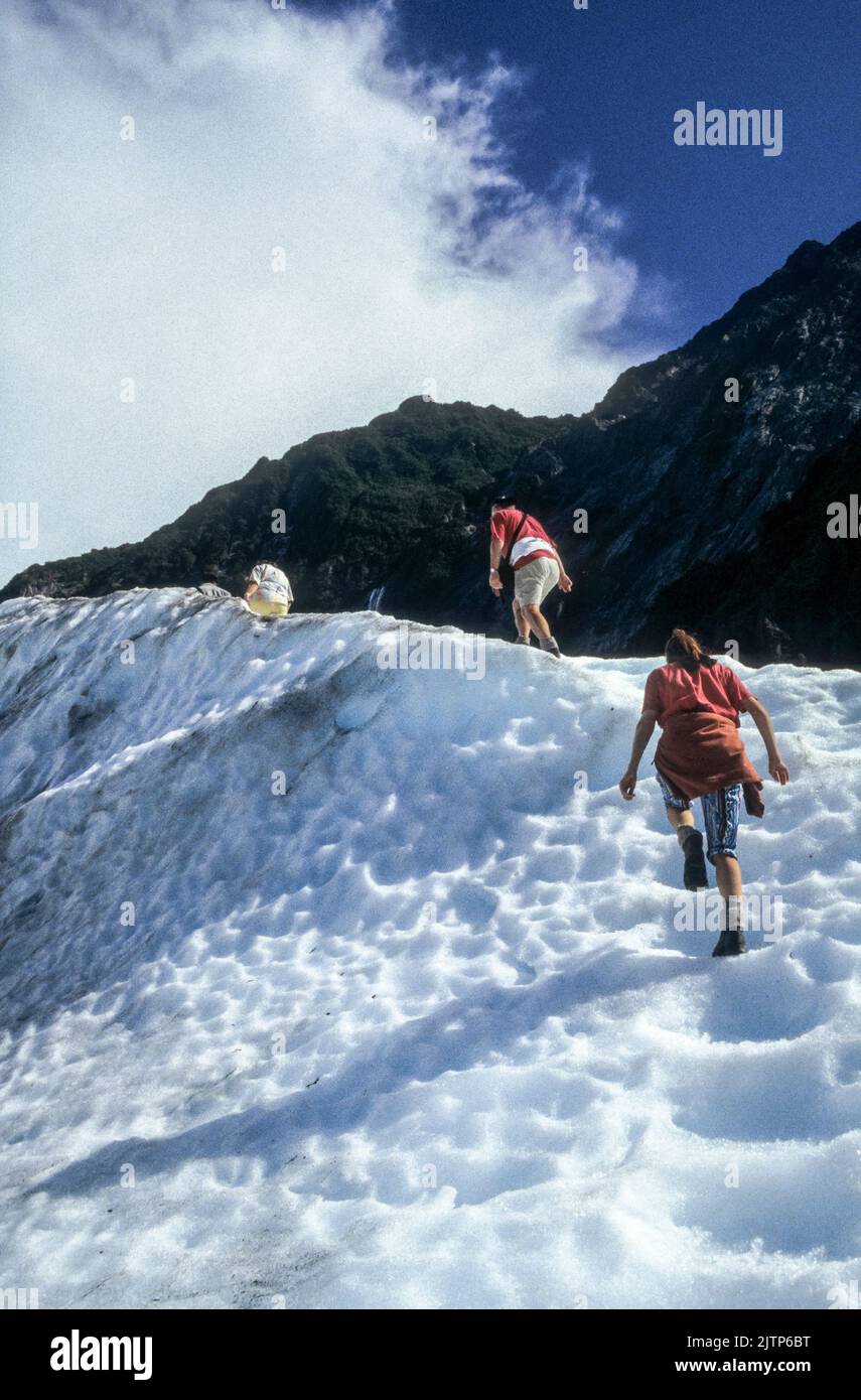 Climbing the Franz Josef Glacier on the South Island in 1997, New ...