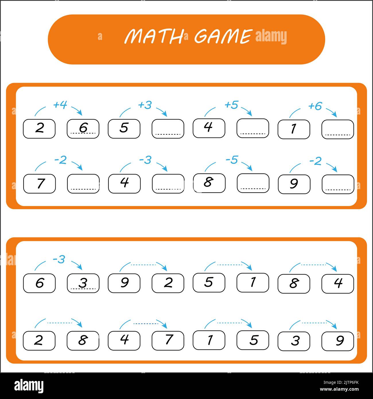 Mathematics educational game for children. Complete the row, write ... Mathematics educational game for children. Complete the row, write ...