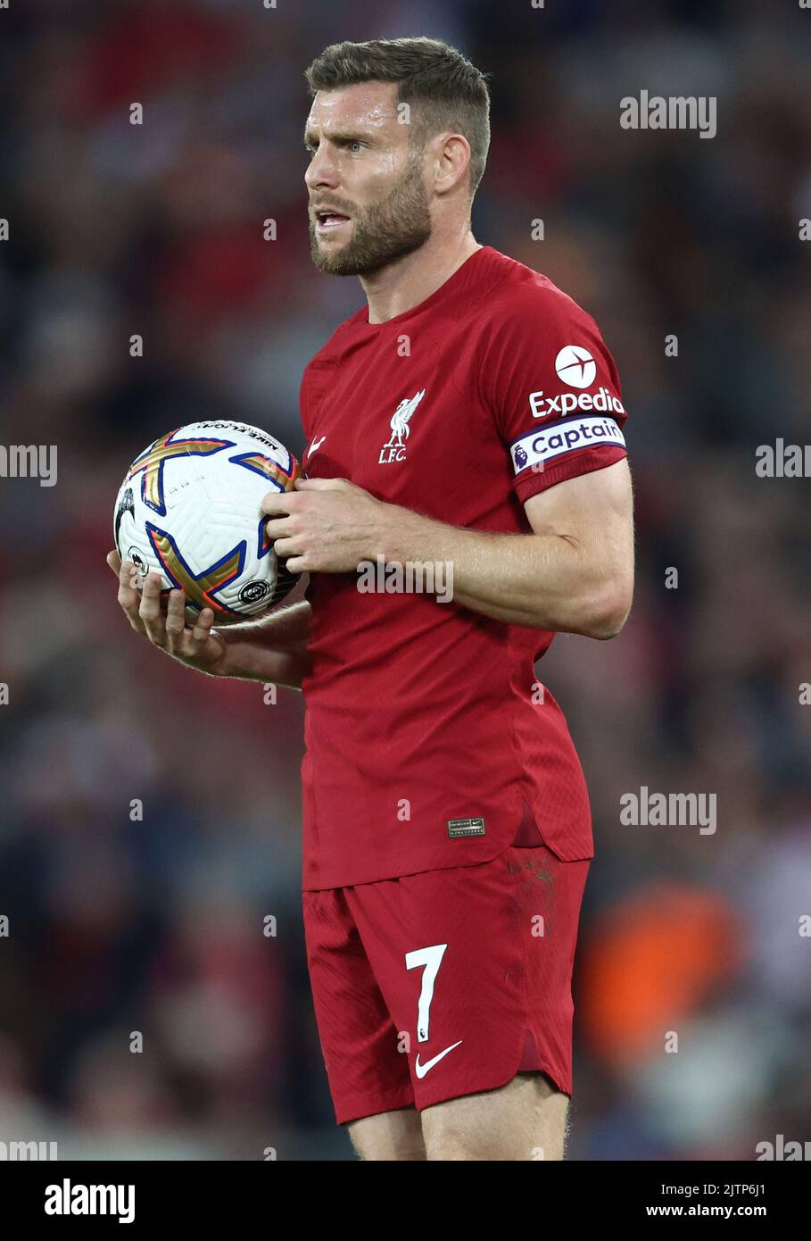 Liverpool, England, 31st August 2022. James Milner of Liverpool during ...