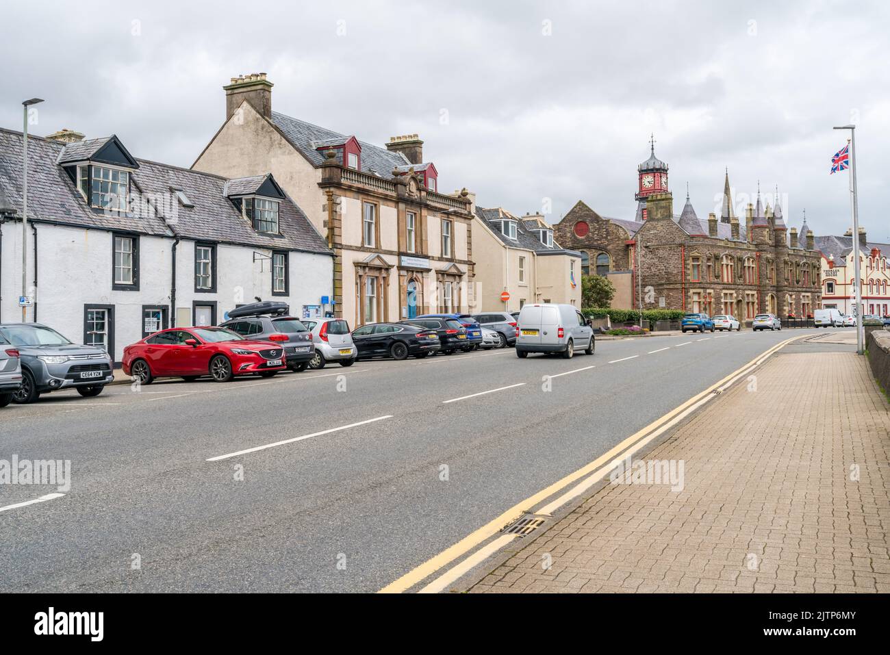 STORNOWAY, ISLE OF LEWIS, SCOTLAND, AUGUST 02, 2022: Street view in ...
