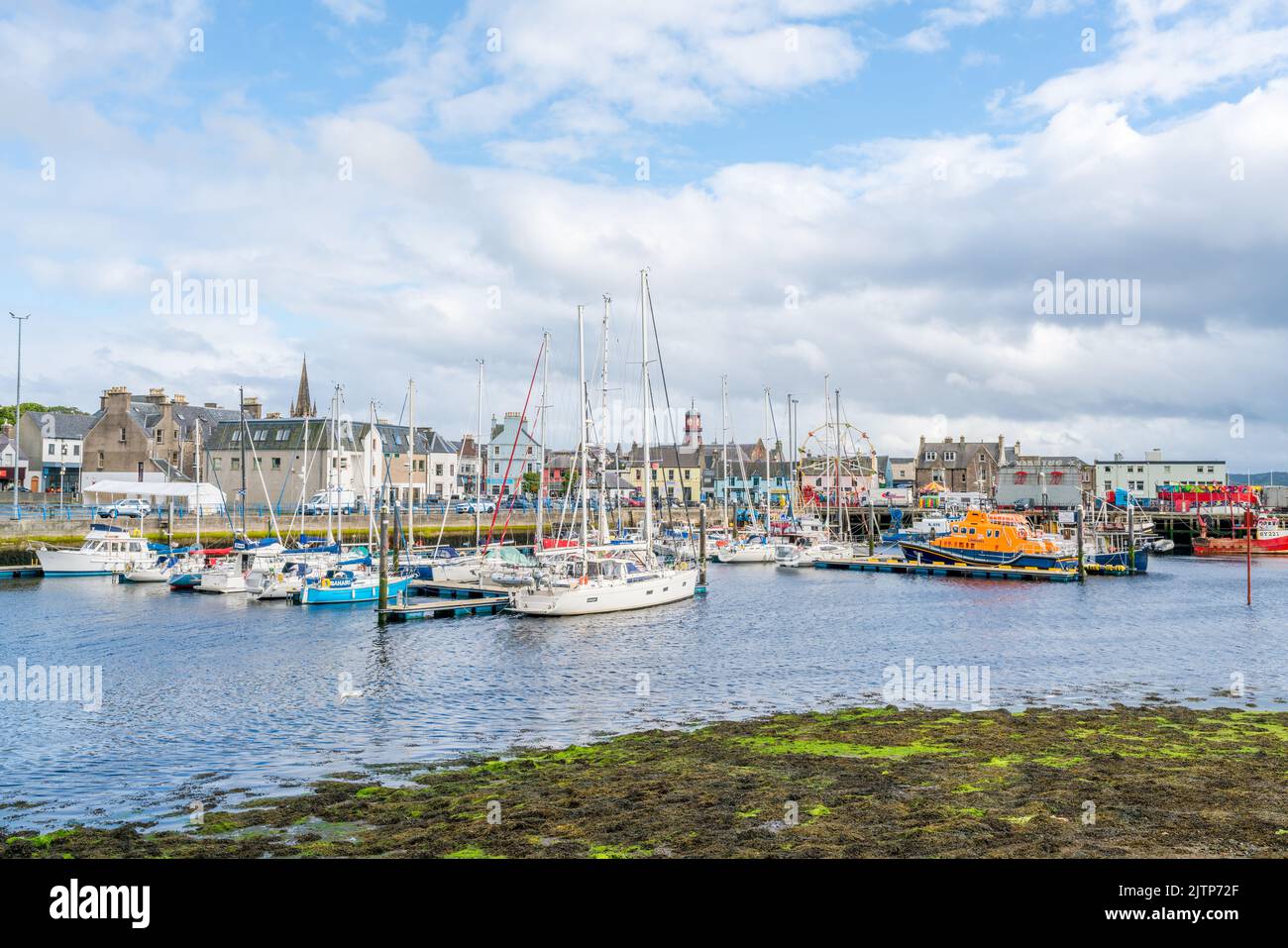 STORNOWAY, ISLE OF LEWIS, SCOTLAND, AUGUST 02, 2022: View of harbour in ...
