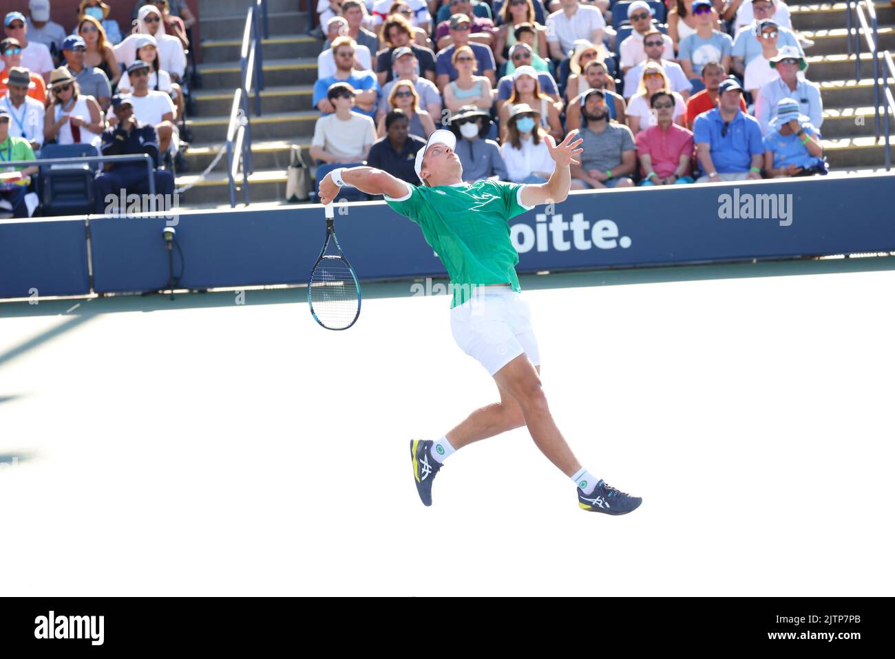 NEW YORK, NY - AUGUST 31: Tim van Rijthoven of the Netherlands during his match against Casper ...