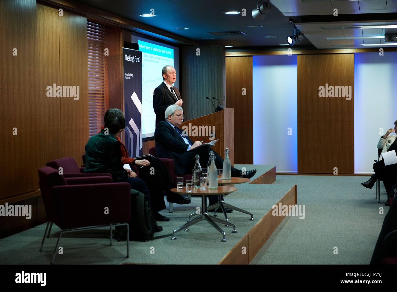 Jonathan Nicholls speaking at The King's Fund Breakfast Briefings Stock ...