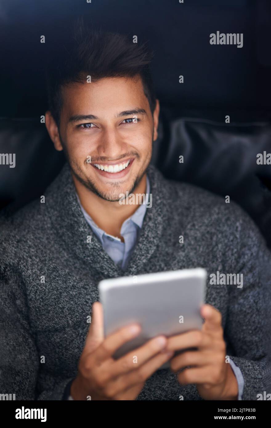 Man tablet dark hi-res stock photography and images - Alamy