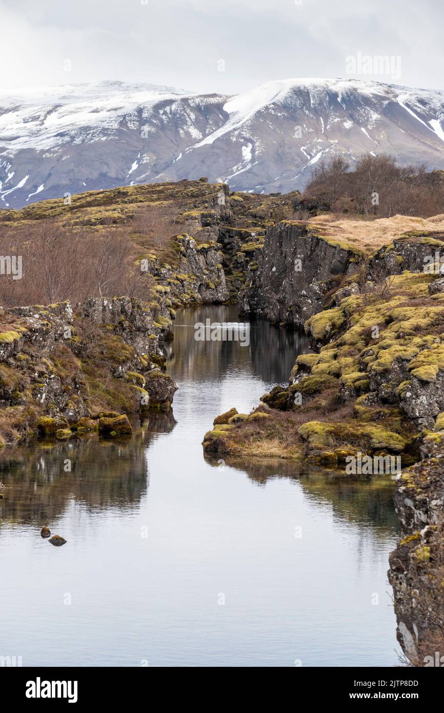 The crystal clear waters of the Silfra Fissure which is loved by divers ...