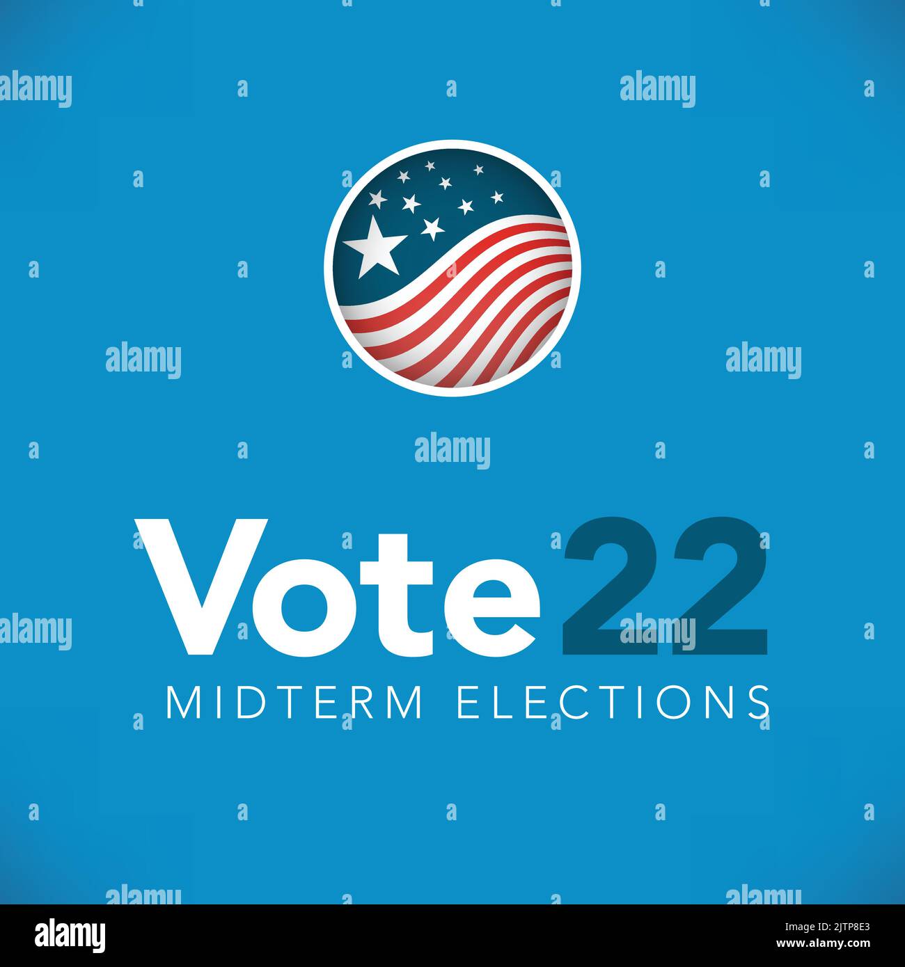 2022 Midterm Elections Design with Red White Blue Vote Icon Stock ...