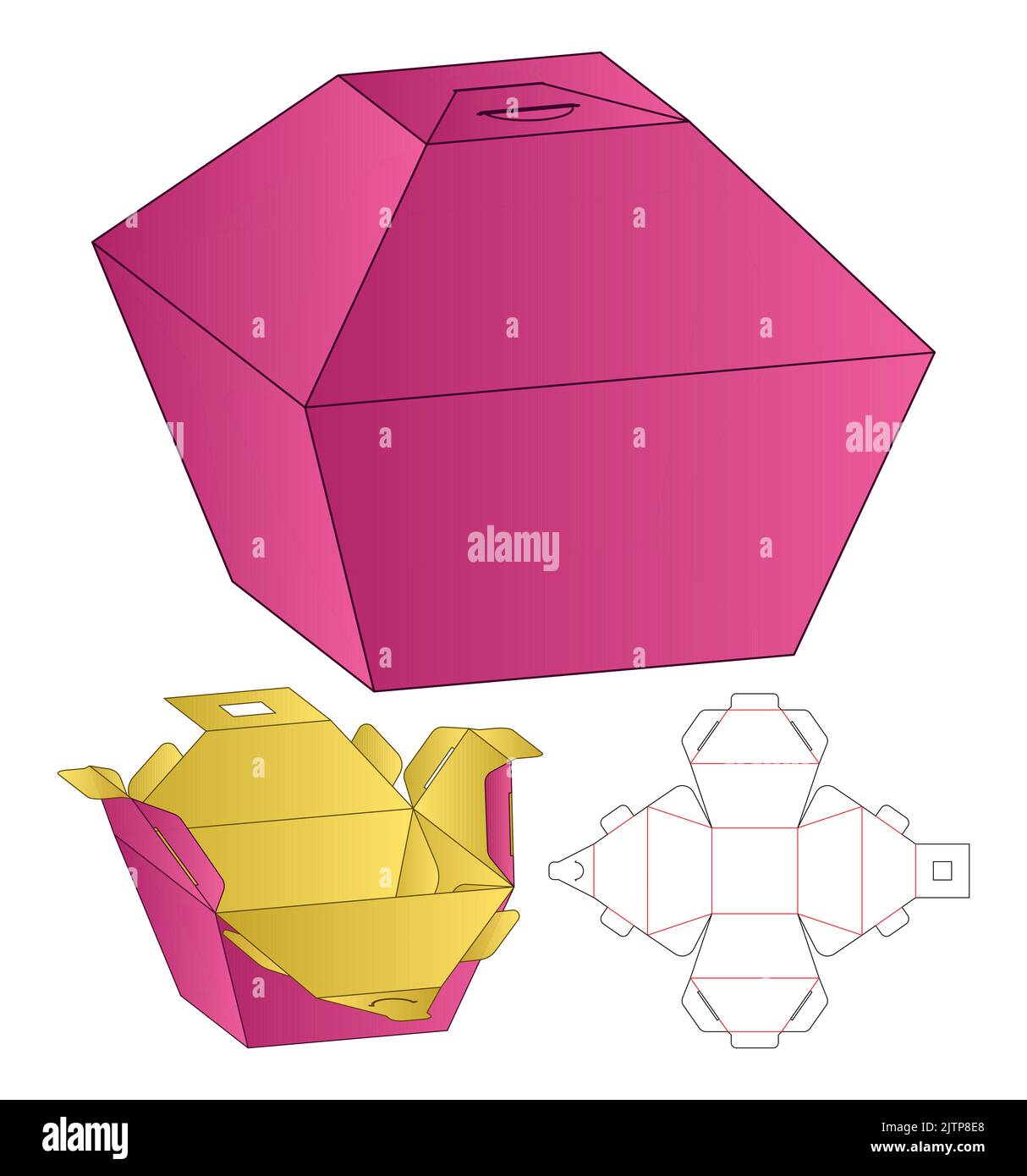 Box packaging die cut template design. 3d mock-up Stock Vector Image ...