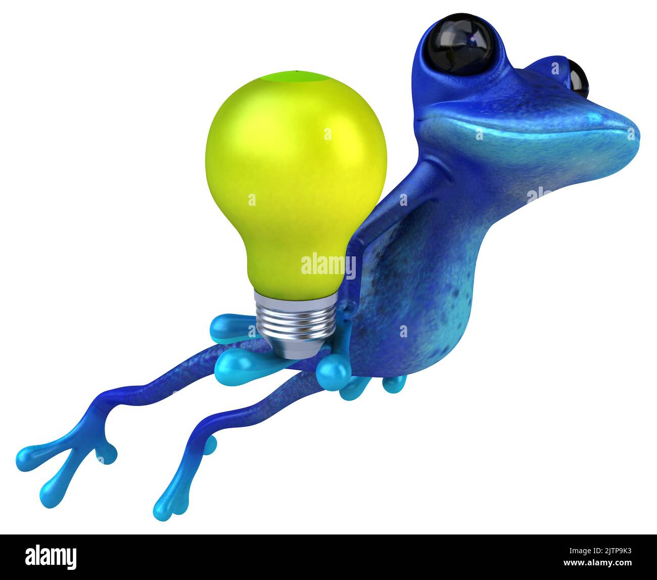 Fun blue frog - 3D Illustration Stock Photo - Alamy