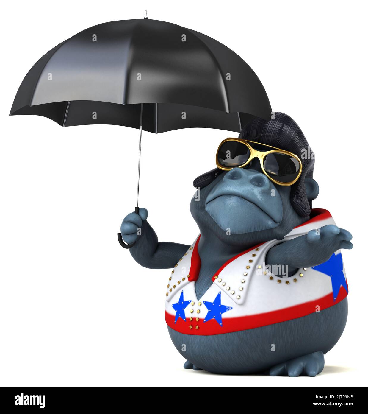 Fun 3D cartoon illustration of a rocker gorilla Stock Photo - Alamy