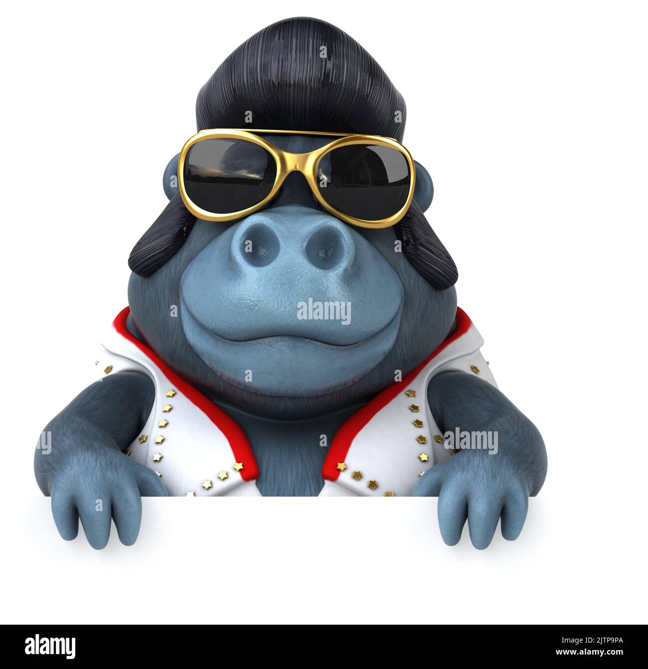 Fun 3D cartoon illustration of a rocker gorilla Stock Photo - Alamy