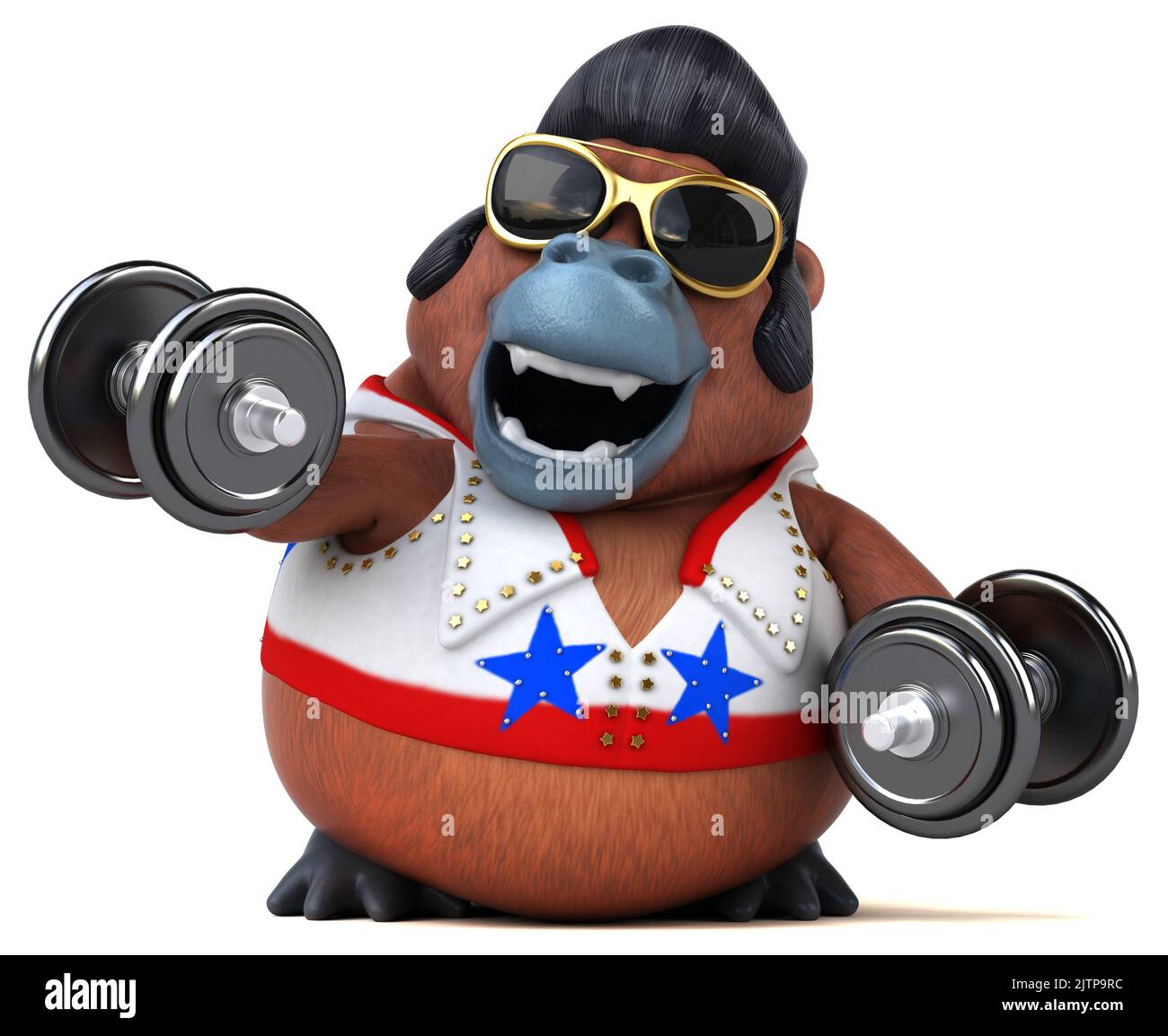 Fun 3D cartoon illustration of a Orang Outan rocker Stock Photo - Alamy
