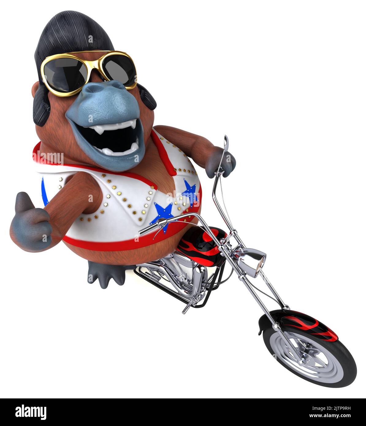 Fun 3D cartoon illustration of a Orang Outan rocker Stock Photo - Alamy