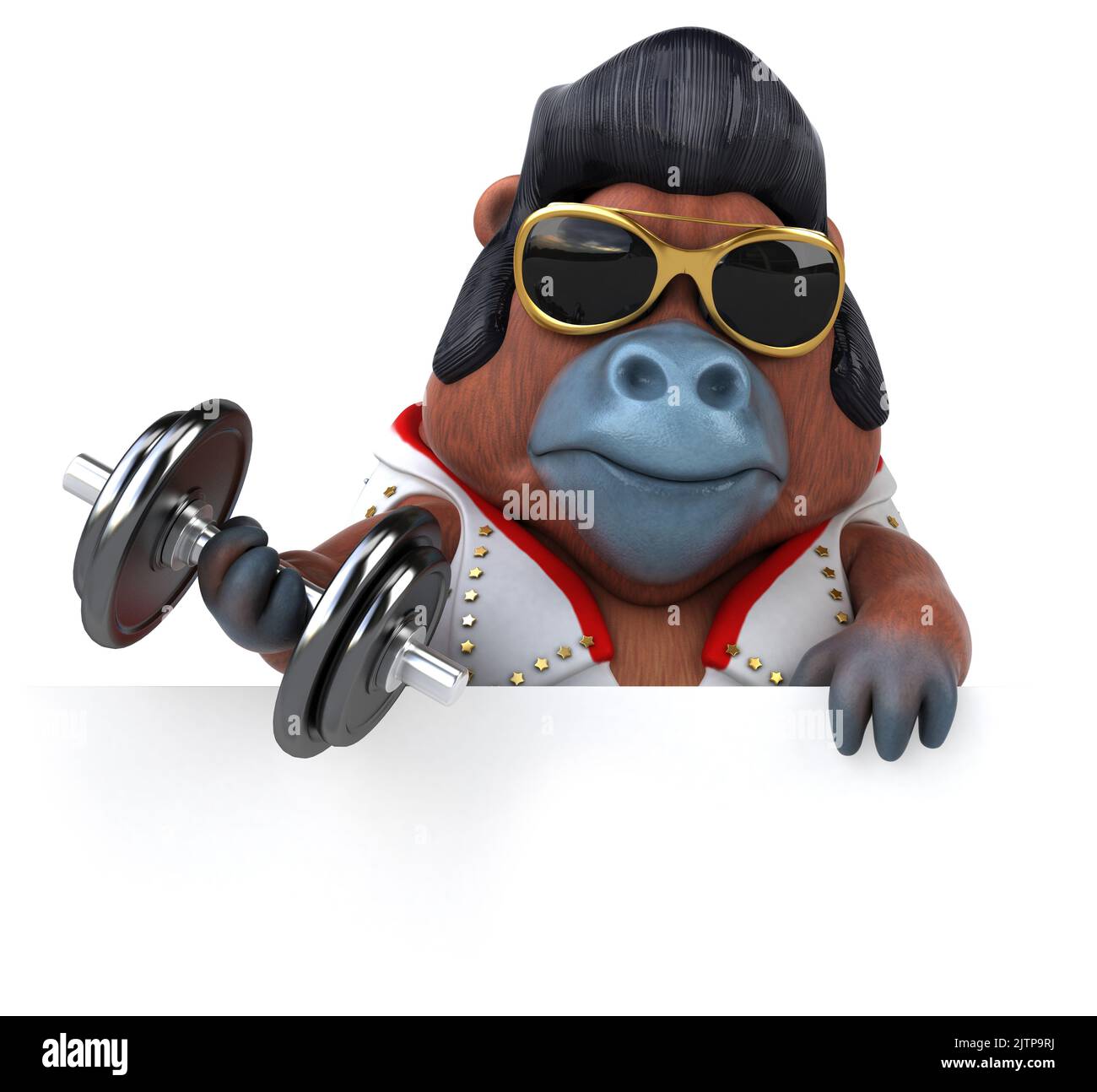 Fun 3D cartoon illustration of a Orang Outan rocker Stock Photo - Alamy
