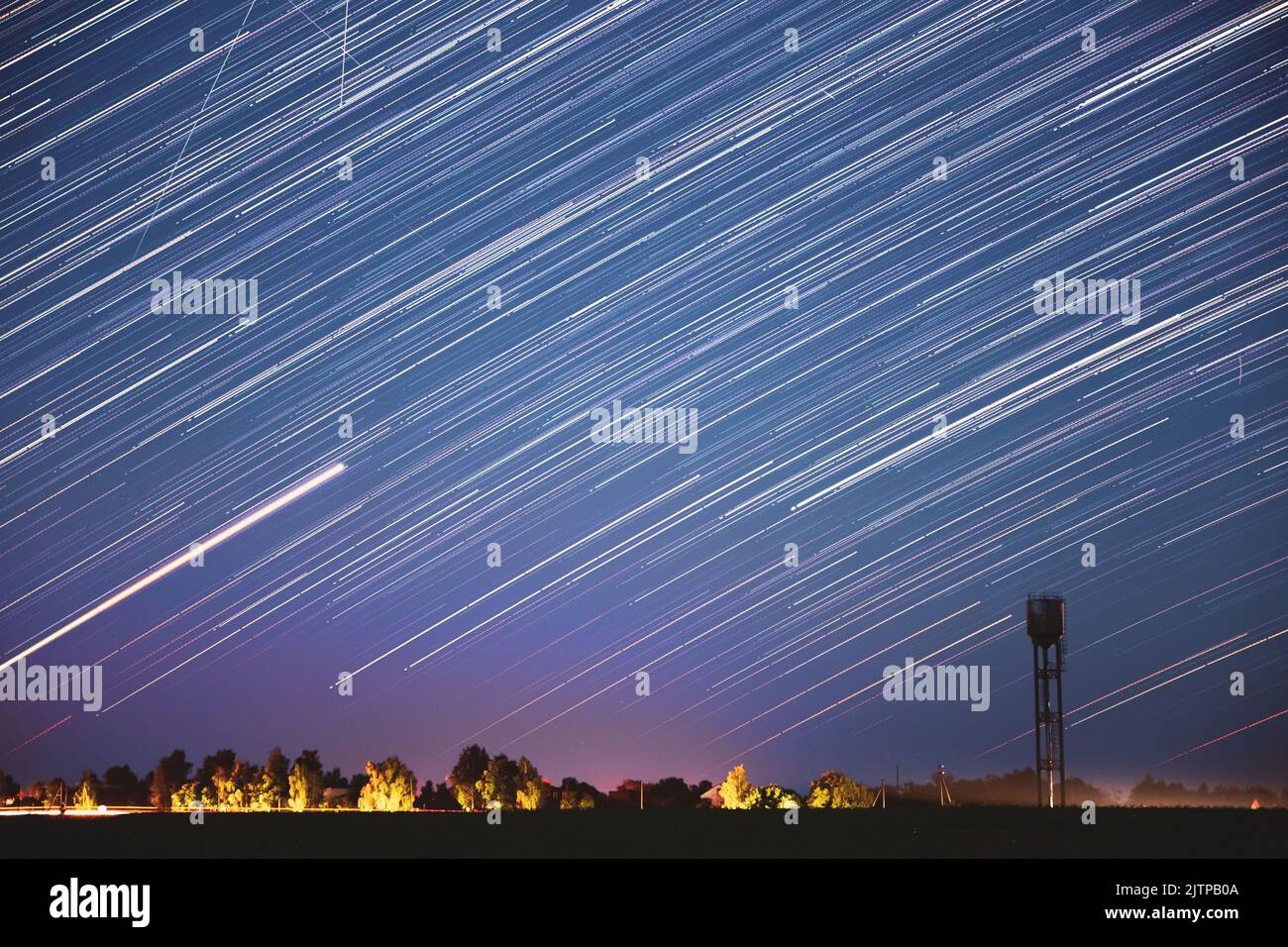 Amazing Unusual Stars Effects In Sky. Star Lines Move In Sky Abo Stock ...