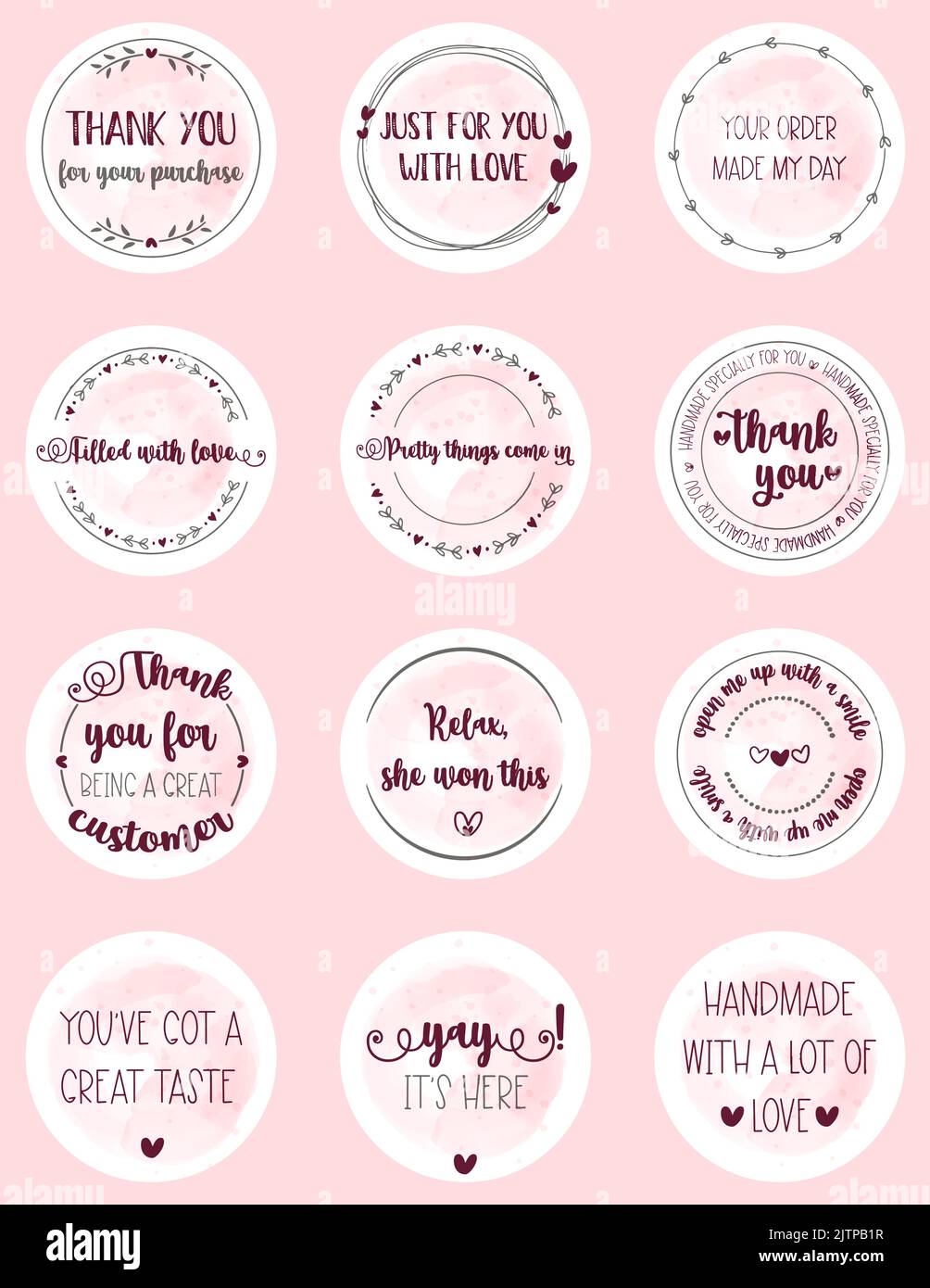 Thank you packaging round stickers Stock Vector Image & Art - Alamy