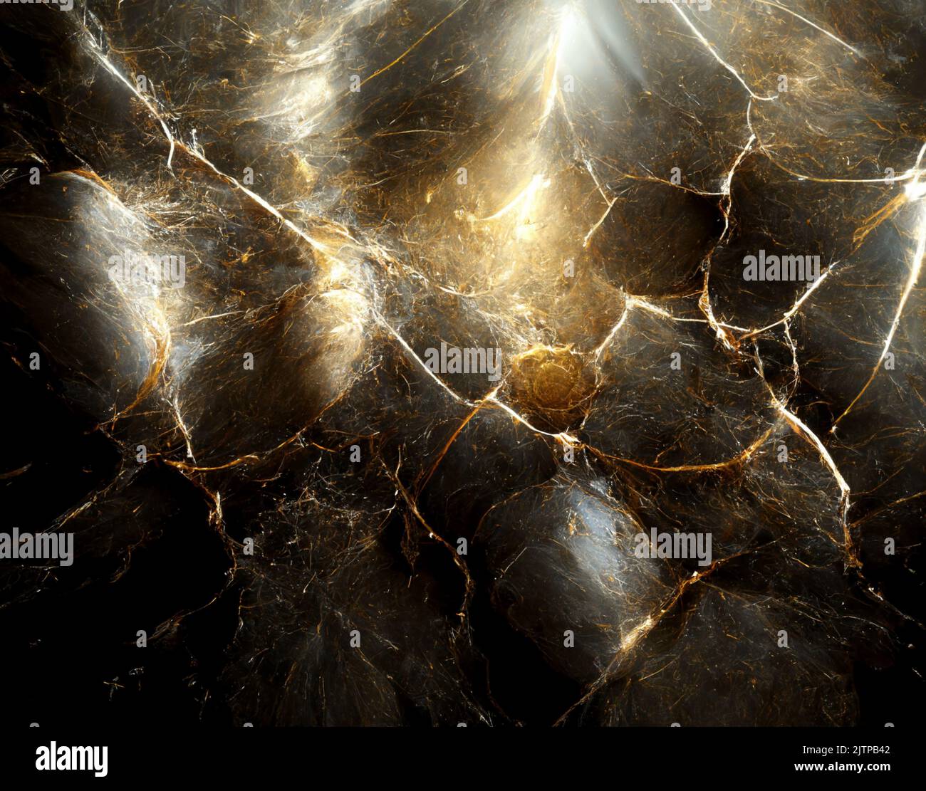 The rocky ground was cracked with hot gold seeping out, Digital ...