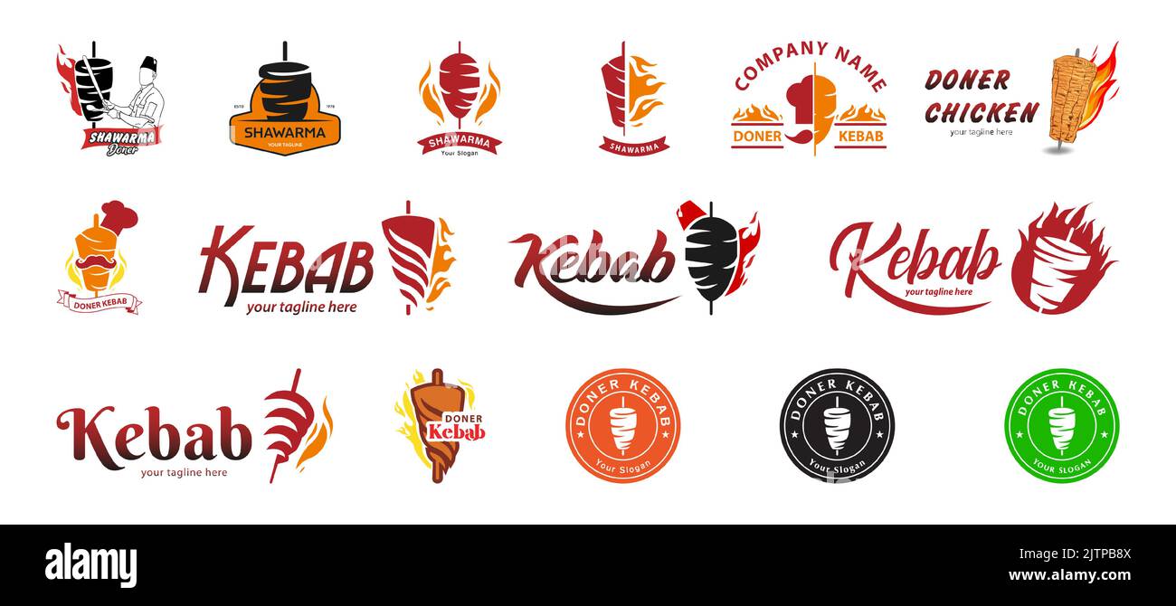 Shawarma logo for restaurants and markets. Doner kebab logo template ...