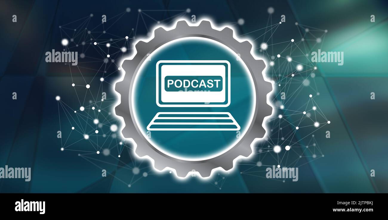 Illustration of a podcast concept Stock Photo - Alamy