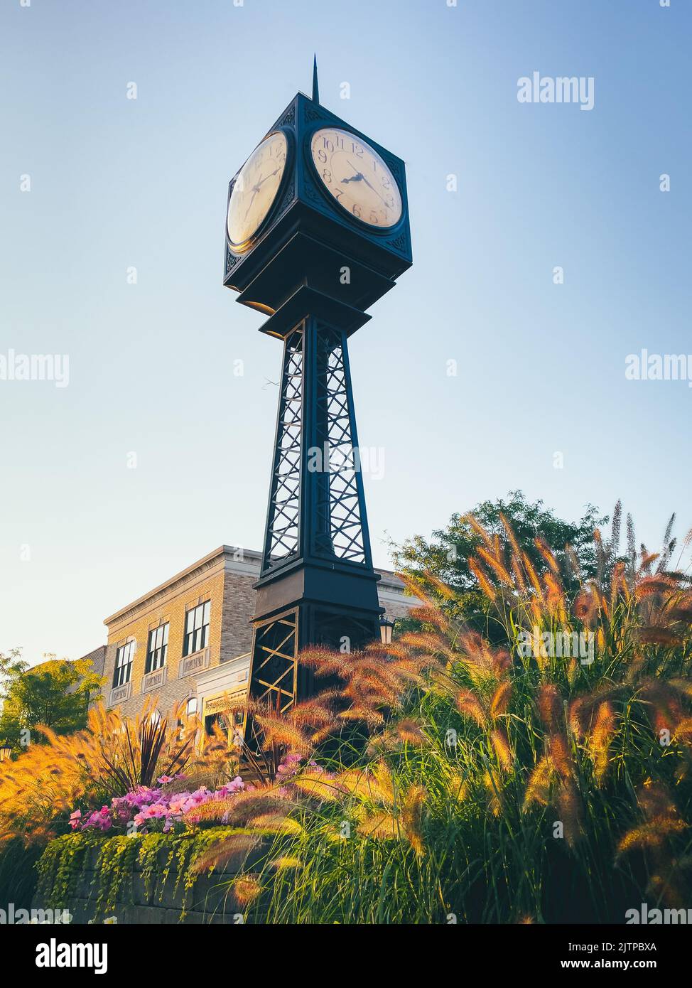 Morning Sun Shining on Northville, MI Clock Stock Photo - Alamy