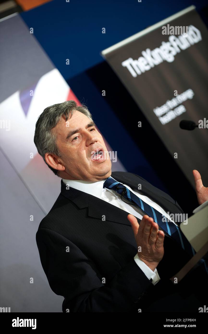 PM Gordon Brown, John Denham and Dr Anne Dixon speaking at The King's ...